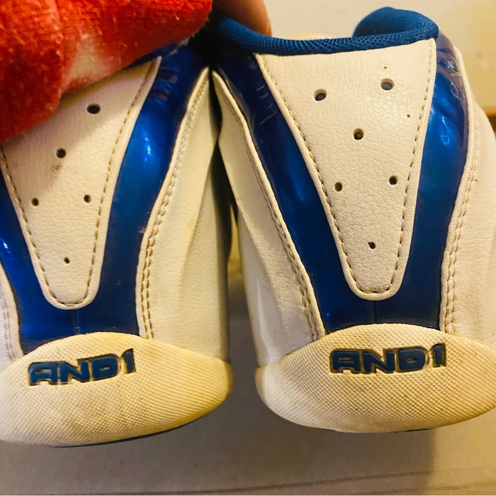 And1 White & Blue High Top Men’s Basketball Shoes - Gem